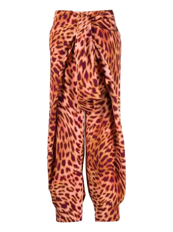 Stella McCartney Leopard Print Tied Trousers - Pink