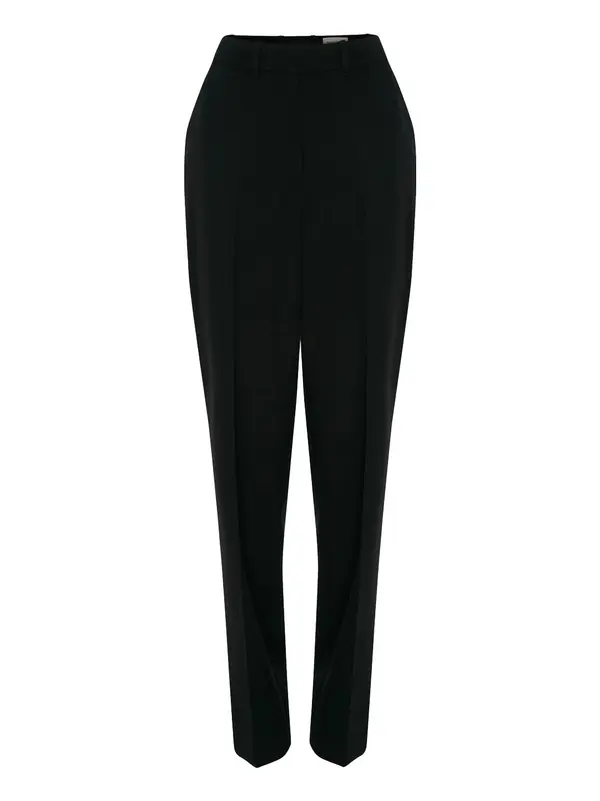 Alexander McQueen High-waisted Slim-cut Trousers - Black