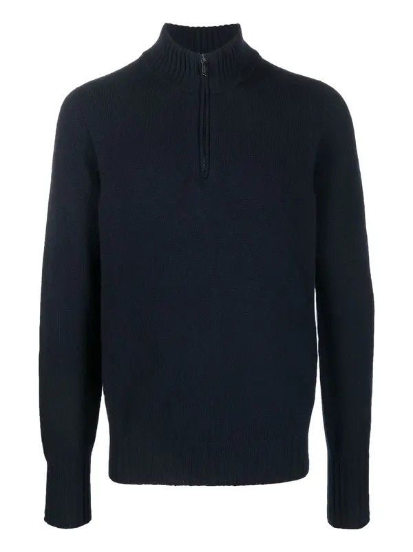 DRUMOHR Zip-front Knitted Jumper - Blue