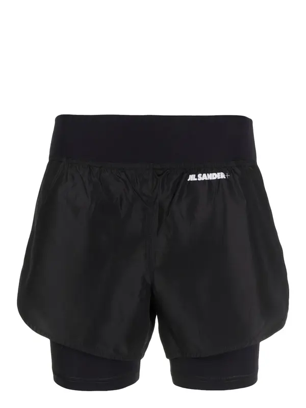 JIL SANDER Logo-print Layered Shorts - Black