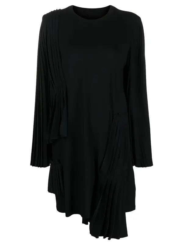 MAISON MARGIELA Pleated Asymmetric Dress - Black