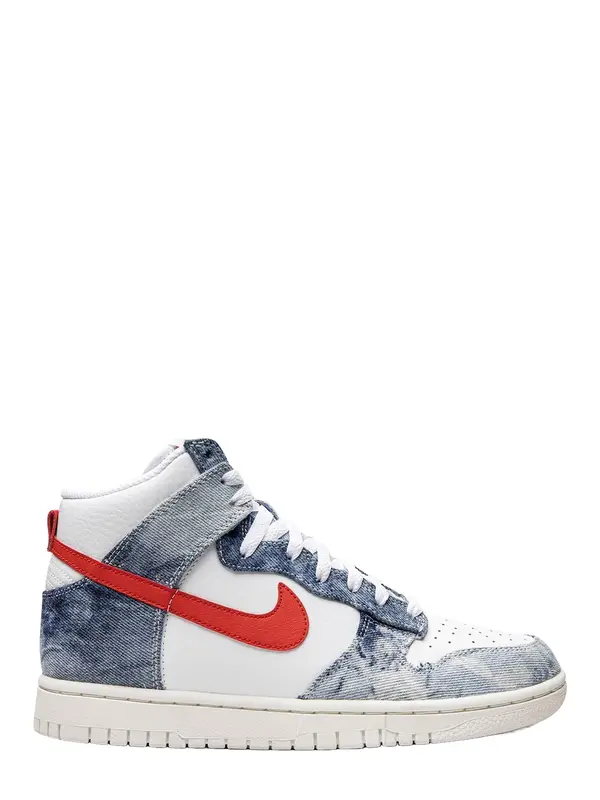 Nike Dunk High Washed Denim Sneakers - Blue