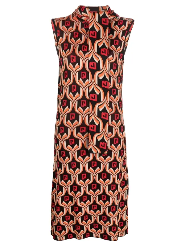 Rabanne Patterned Midi Dress - Black