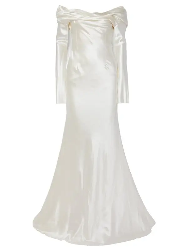 DANIELLE FRANKEL Noa Off-the-shoulder Gown - Neutrals