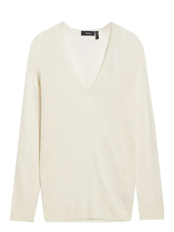 Theory Adianna Linen-blend Sweater - Ecru