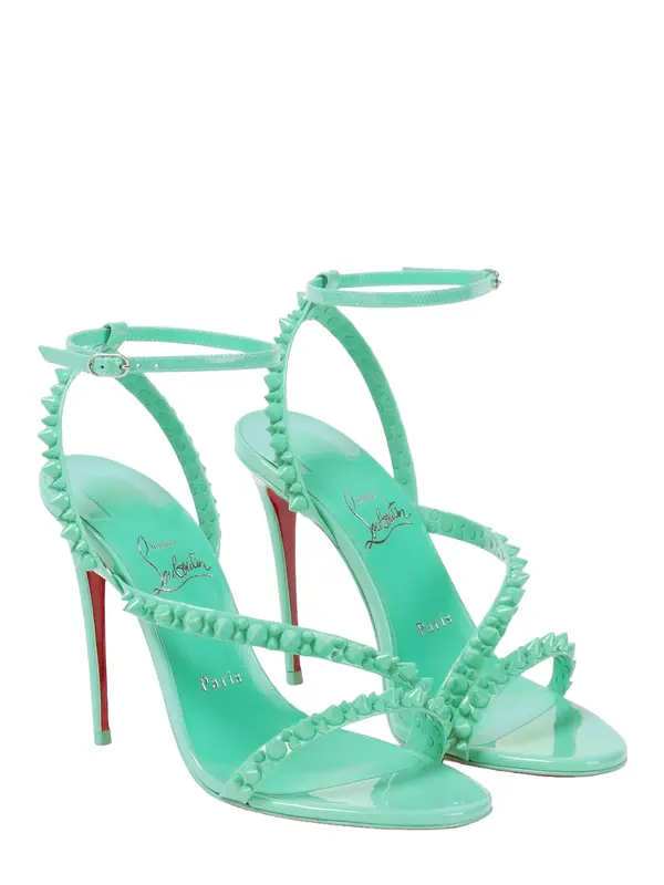 CHRISTIAN LOUBOUTIN Mafaldina Spikes 100 Leather Sandals - Green