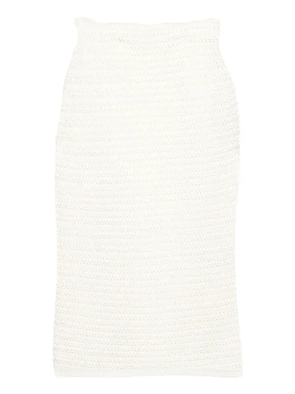 Dorothee Schumacher Crochet Pencil Skirt - White
