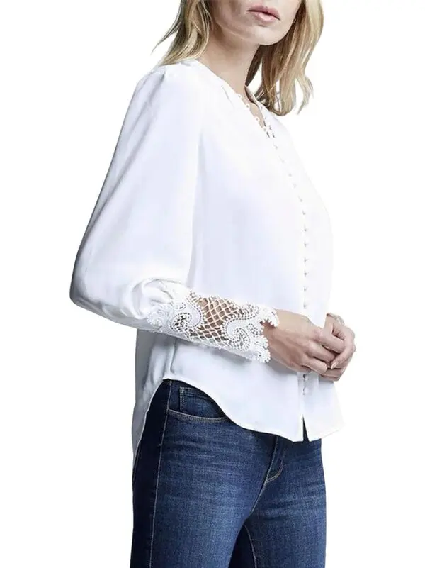 L & APOS;AGENCE L'agence Ava Lace-cuff Blouse - Ivory