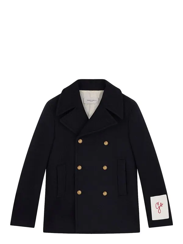 Golden Goose Double-breasted Pea Coat - Dark Blue