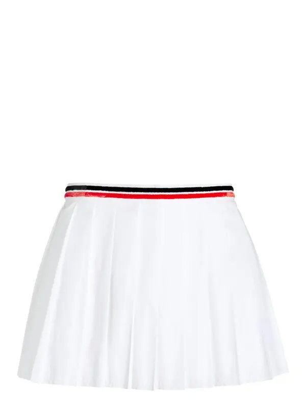 Miu Miu Pleated Poplin Mini Skirt - White