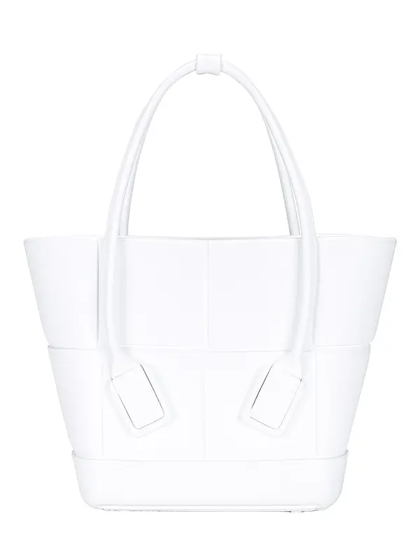 Bottega Veneta Mini Arco Shopping Tote Bag - Chalk & Silver