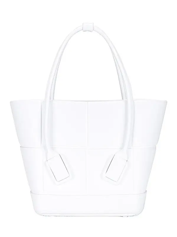 Bottega Veneta Mini Arco Shopping Tote Bag - Chalk & Silver