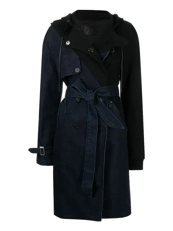 RtA Belinda Denim Trench Coat - Black