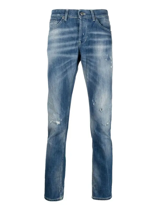DONDUP Distressed Mid-rise Jeans - Blue