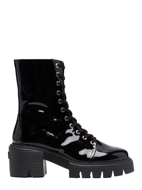 STUART WEITZMAN Ridged Lace-up Boots - Black