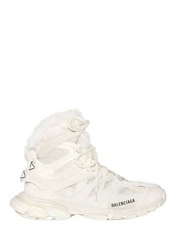 Balenciaga Track Hike Fur-fur Sneaker Boots - Neutrals
