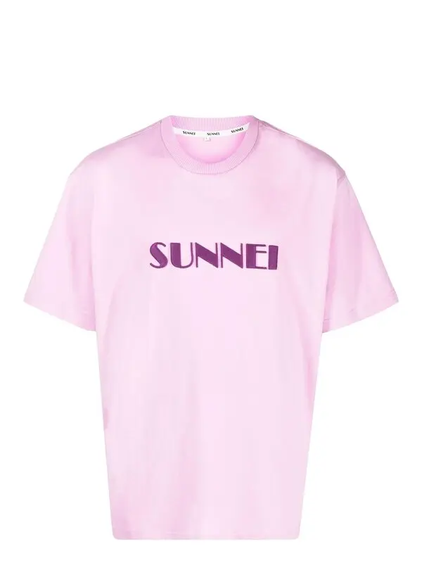 Sunnei Embroidered-logo Cotton T-shirt - Pink