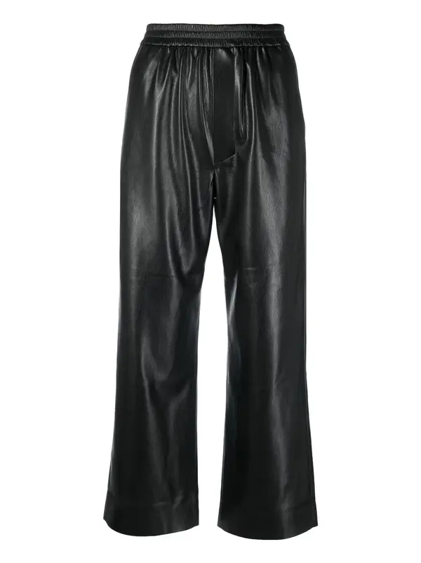 Nanushka Cropped Straight-leg Trousers - Black