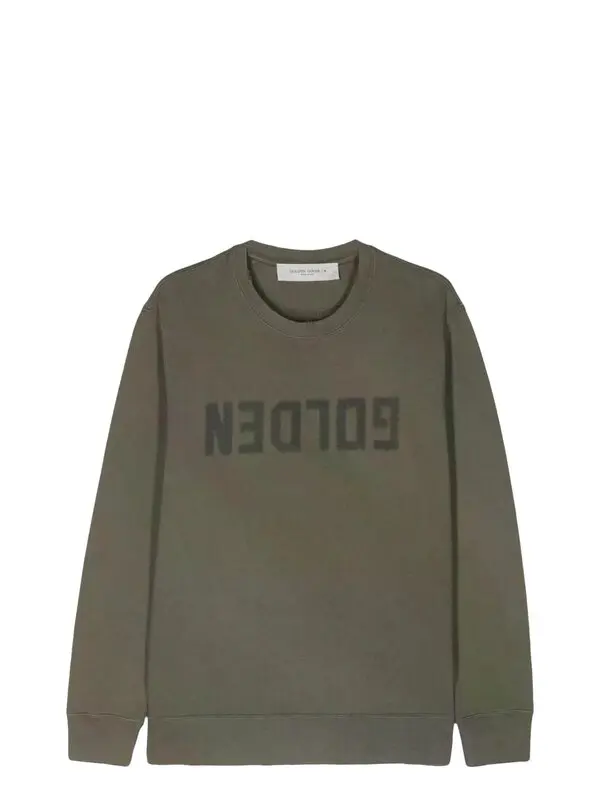 GOLDEN GOOSE Logo-print Distressed Sweatshirt - Green