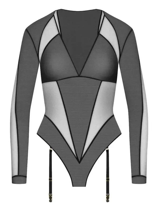 MAISON CLOSE Long-sleeve Bodysuit - Black