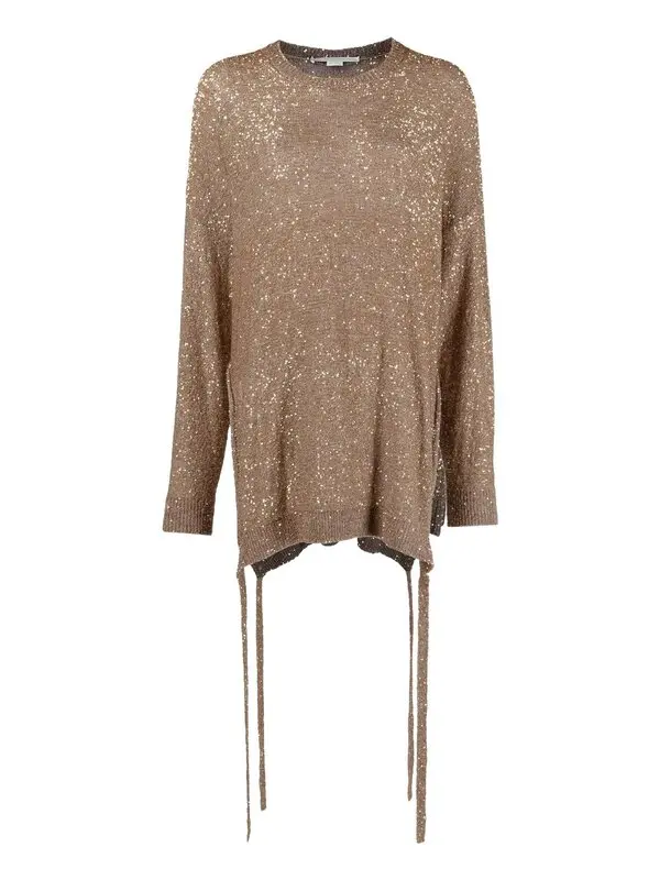 Stella McCartney Sequinned Side-tie Jumper - Grey