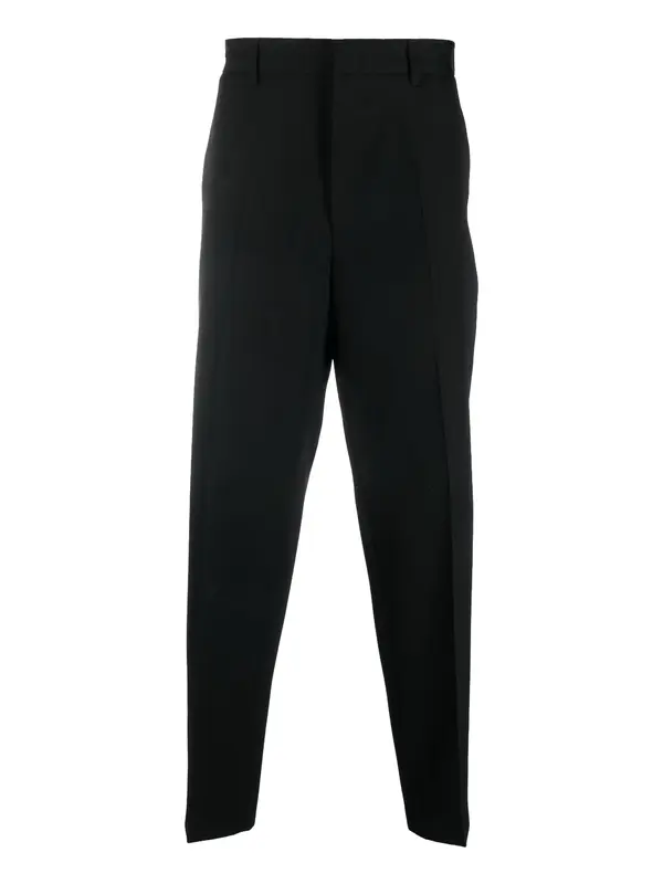 JIL SANDER Virgin Wool Tapered Trousers - Black