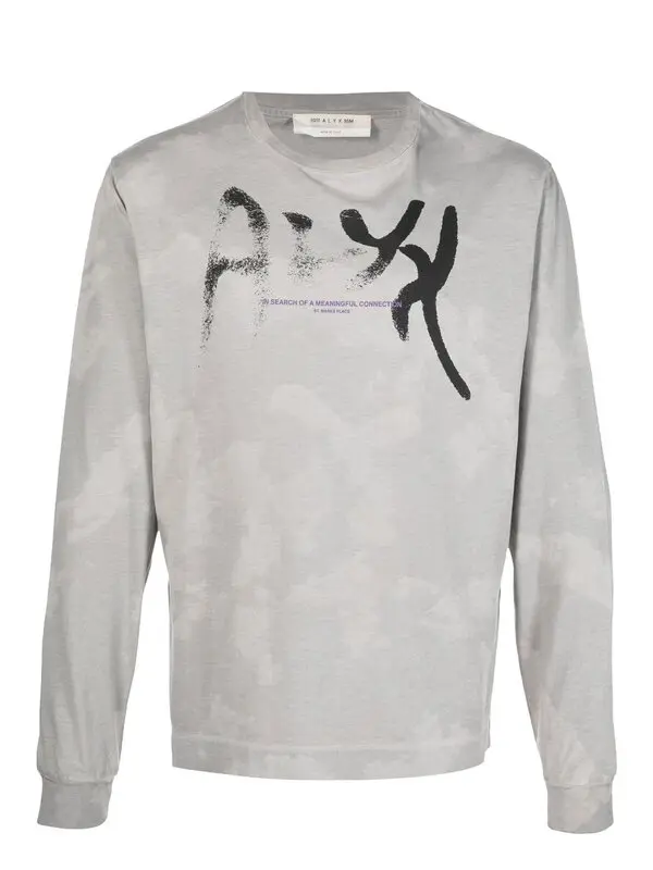 1017 Alyx 9sm Logo-print Long-sleeved T-shirt - Grey