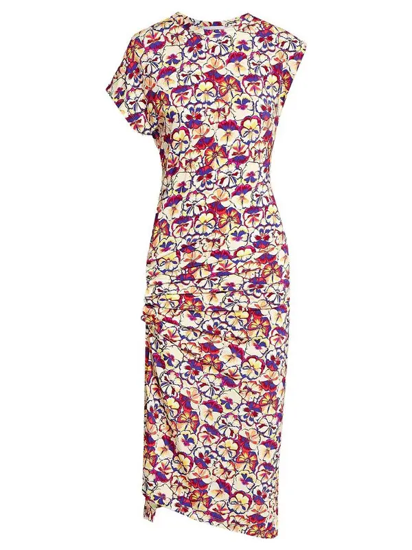 Rabanne Floral-print Stretch-jersey Midi Dress - Ivory