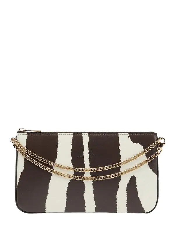 CHRISTIAN LOUBOUTIN Loubila Zebra-print Clutch - White