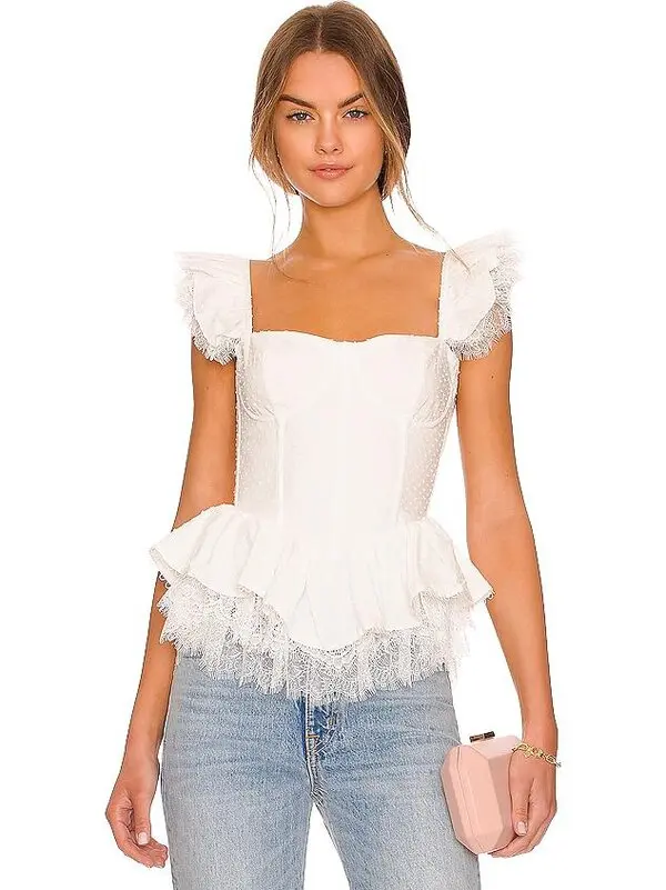 V. CHAPMAN Sorento Corset Top - White Meringue