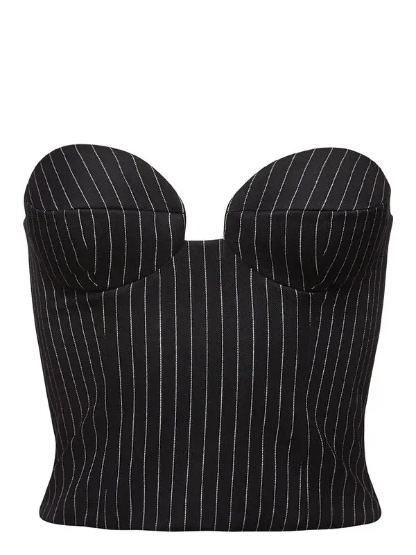 Magda Butrym Wool-blend Corset Top - Stripe