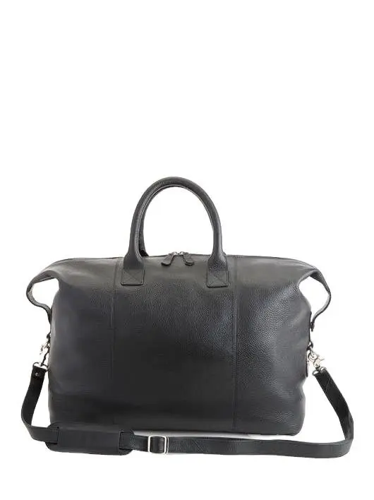 ROYCE NEW YORK Medium Leather Duffle Bag - Black