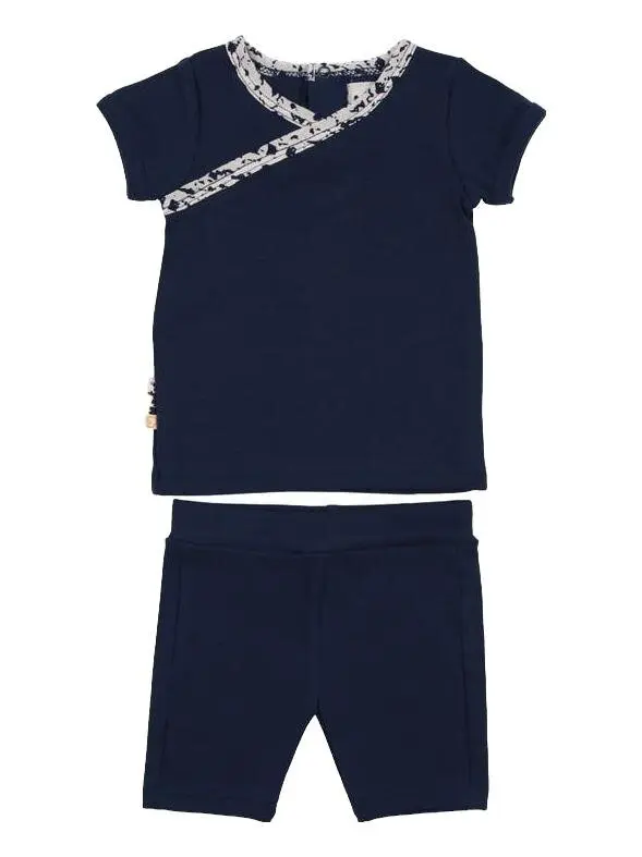 MANIÈRE Cotton Blend T-shirt & Shorts Set - Deep Blue