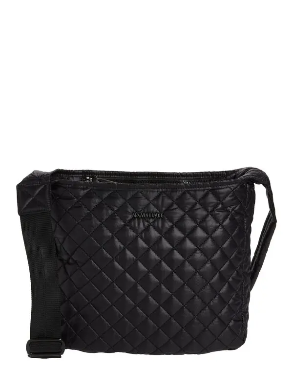 Mz Wallace Parker Quilted Nylon Crossbody Bag - Black/black