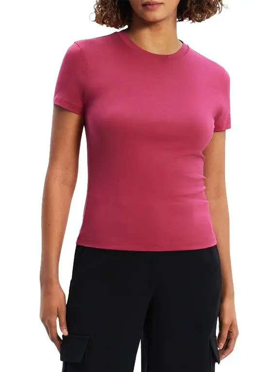 Theory Tiny Apex Organic Pima Cotton T-shirt - Deep Rose
