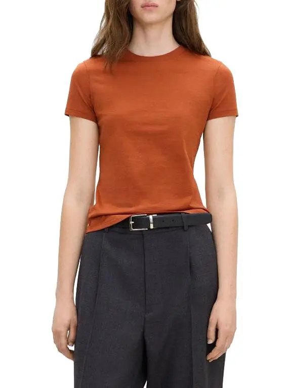 Theory Tiny Apex Organic Pima Cotton T-shirt - Umber
