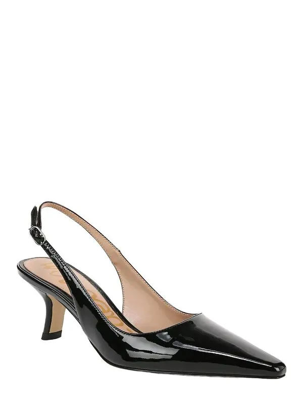 Sam Edelman Bianka Slingback Pumps - Cuir Verni Noir