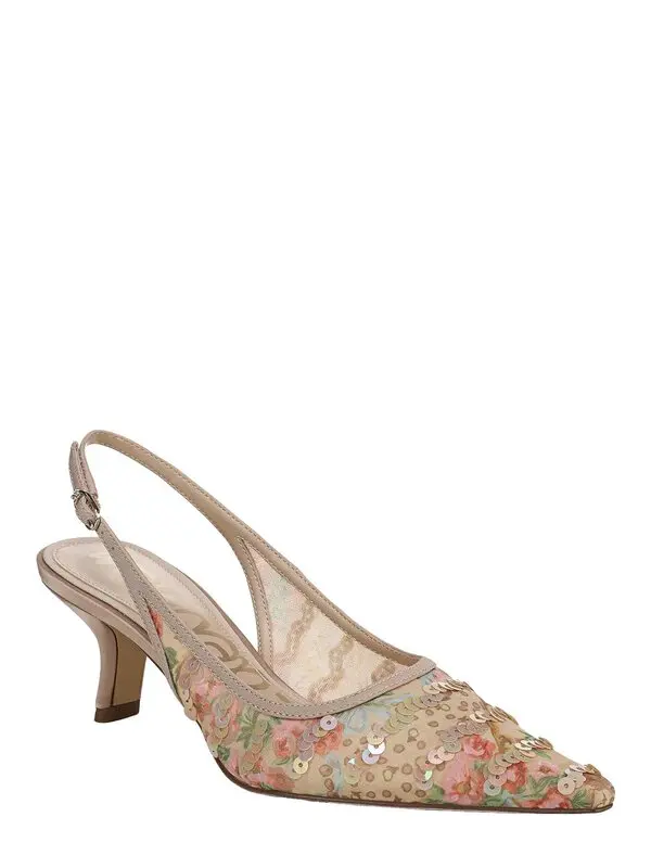 Sam Edelman Bianka Slingback Pumps - Ecru Multi