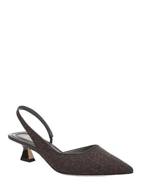 Franco Sarto Devin Kitten Heel Slingback Pump - Dark Brown
