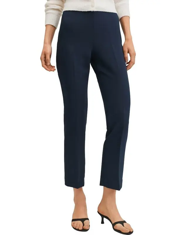 Mango Flare Crop Pants - Dark Navy