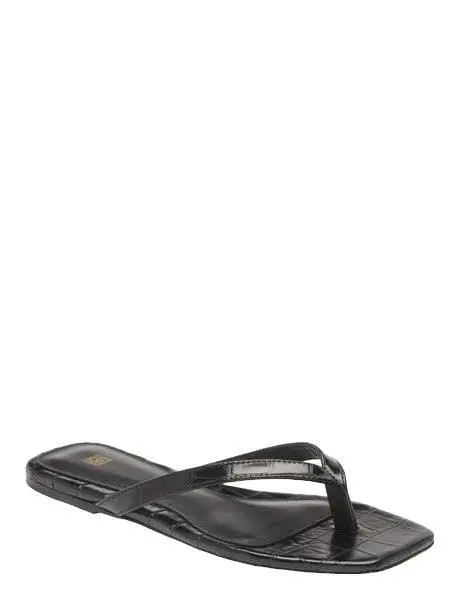 TOTEME Flip Flop - Black Crocodile