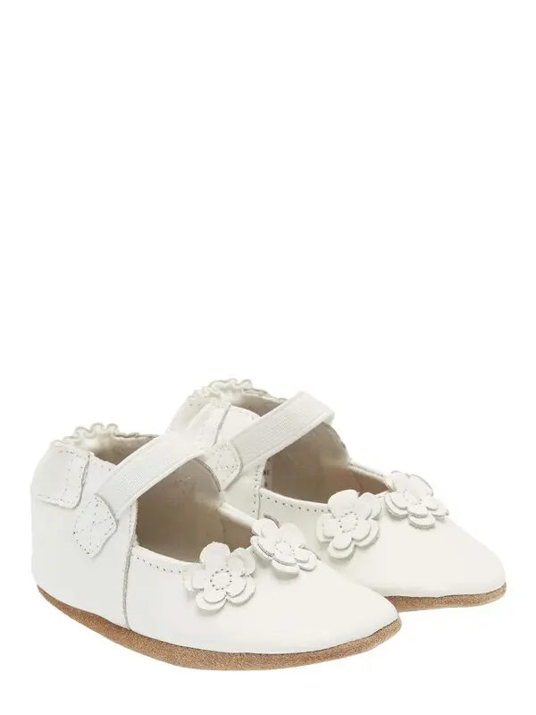 Robeez® Brianna Leather Crib Shoe - White