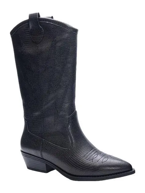 Chinese Laundry Josea Mid-calf Western Boots - Black