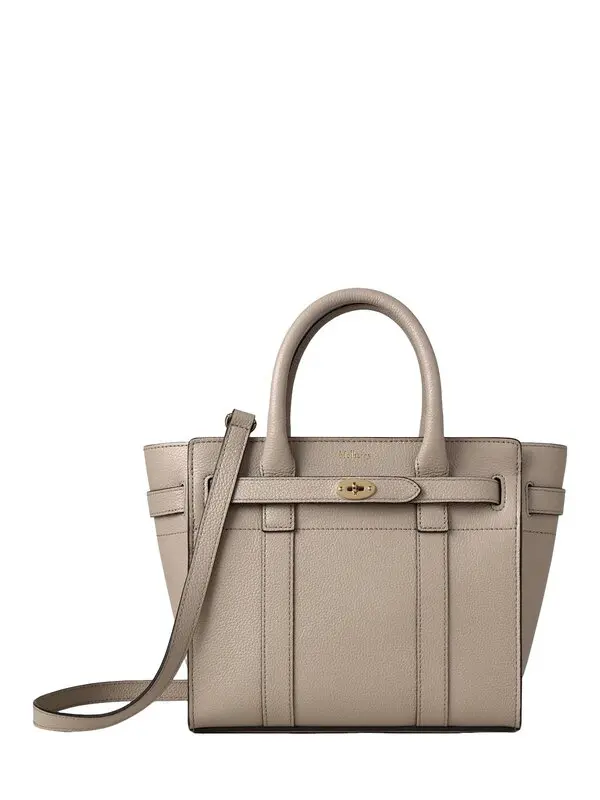 Mulberry Mini Zipped Bayswater Leather Tote - Cashmere Taupe