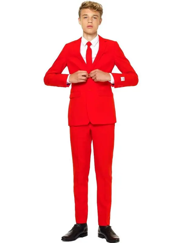 Opposuits Devil Two-piece Suit With Tie - Red