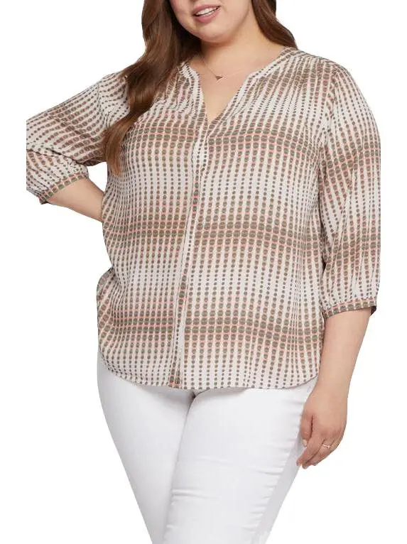 NYDJ Semisheer Pintuck Blouse - Desert Oracle