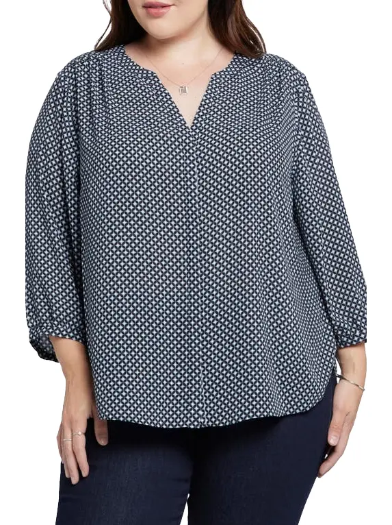 NYDJ Semisheer Pintuck Blouse - Diamond Peak