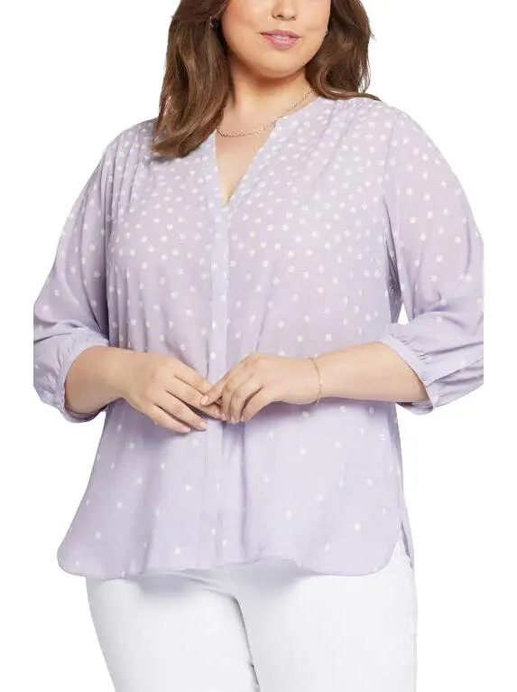 NYDJ Semisheer Pintuck Blouse - Fanciful Dots