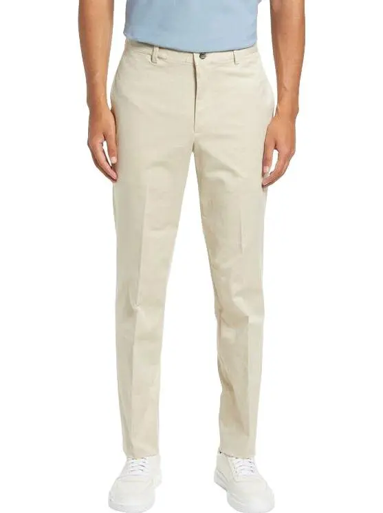 Berle Charleston S Flat Front Stretch Twill Pants - Stone