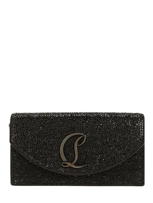 CHRISTIAN LOUBOUTIN Small Loubi54 Strass Clutch - Black/ Gun Metal